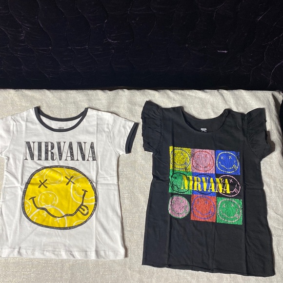 NIRVANA | Shirts & Tops | Nirvana 2 Girls Tshirts Short Sleeves Size ...
